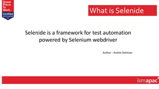 Test automation with selenide | PPT