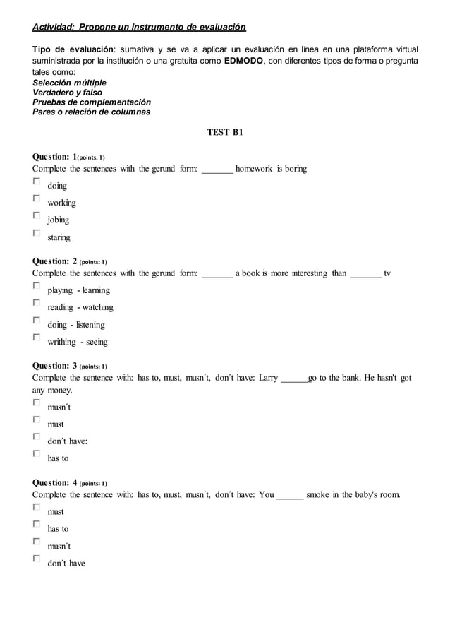 Test b1 | PDF | Free Download