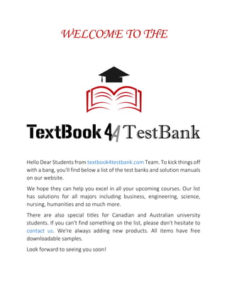 Comprehensive Textbooks Solution Manuals and Text Banks ...