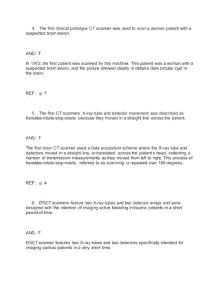 Test bank computed tomography physical principles clinical applications ...