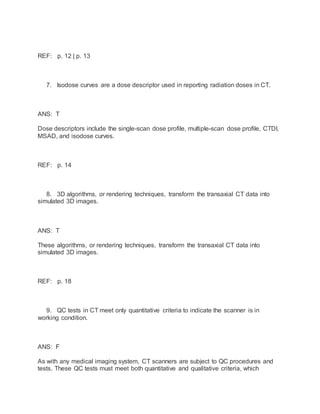 Test bank computed tomography physical principles clinical applications ...