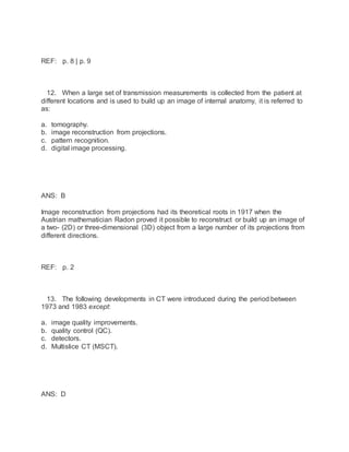 Test bank computed tomography physical principles clinical applications ...