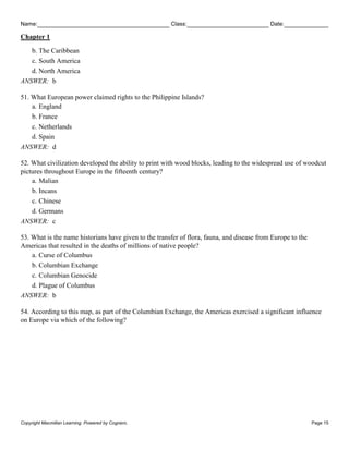 test bank Exploring American Histories, (Volume 1 +2), 4e Nancy Hewitt ...