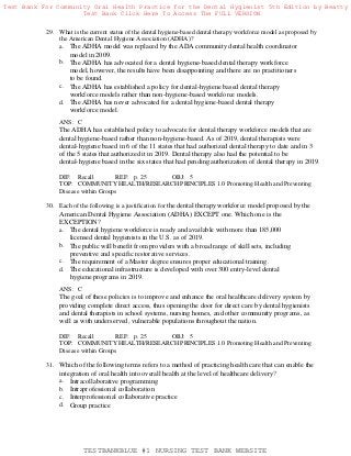 Test Bank for Community Oral Health Practice for the Dental Hygienist ...