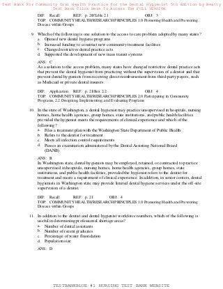 Test Bank for Community Oral Health Practice for the Dental Hygienist ...