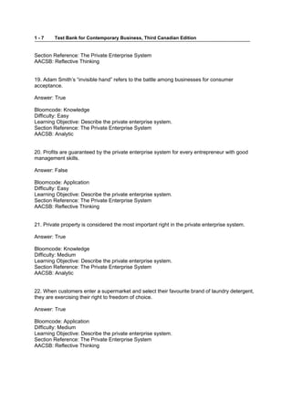 TESTBANK For Contemporary Business 3e Canadian Boone | PDF