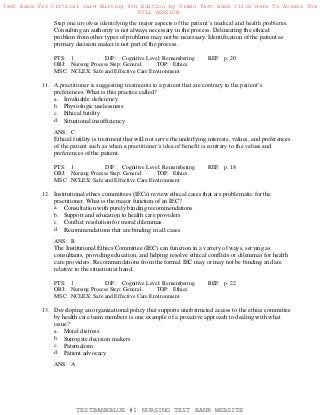 Test Bank for Critical Care Nursing 9th Edition by Urden.pdf