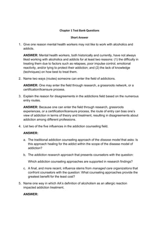 TESTBANK for Learning the Language of Addiction Counseling, 5th Edition ...