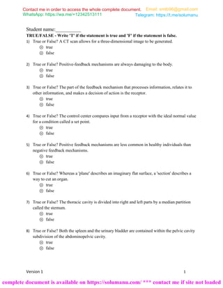 Question Bank for Seeley's Anatomy & Physiology, 13th Edition by ...