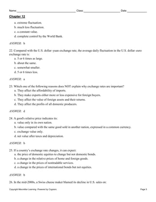 test bank International Economics, 5e Robert Feenstra, Alan Taylor test ...
