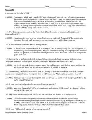 test bank International Trade, 5e Robert Feenstra, Alan Taylor test ...