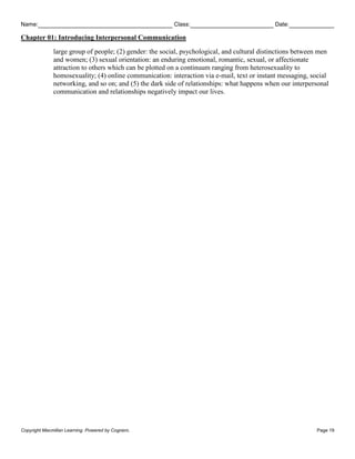 test bank Interpersonal Communication and You, 5e Steven McCornack test ...