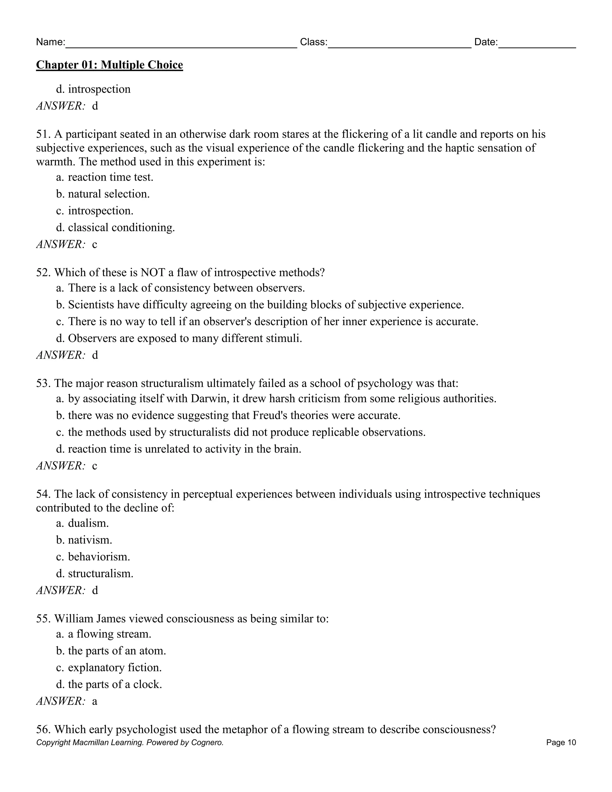 test bank Introducing Psychology, 5e Daniel Schacter, Daniel Gilbert ...