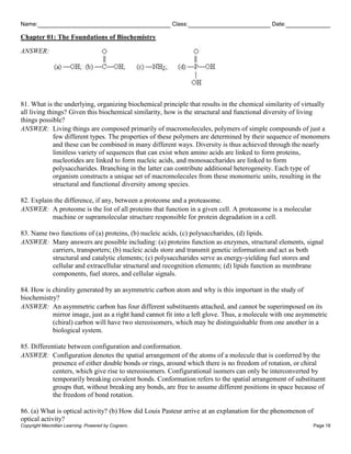 test bank Lehninger Principles of Biochemistry, 8e David Nelson ...
