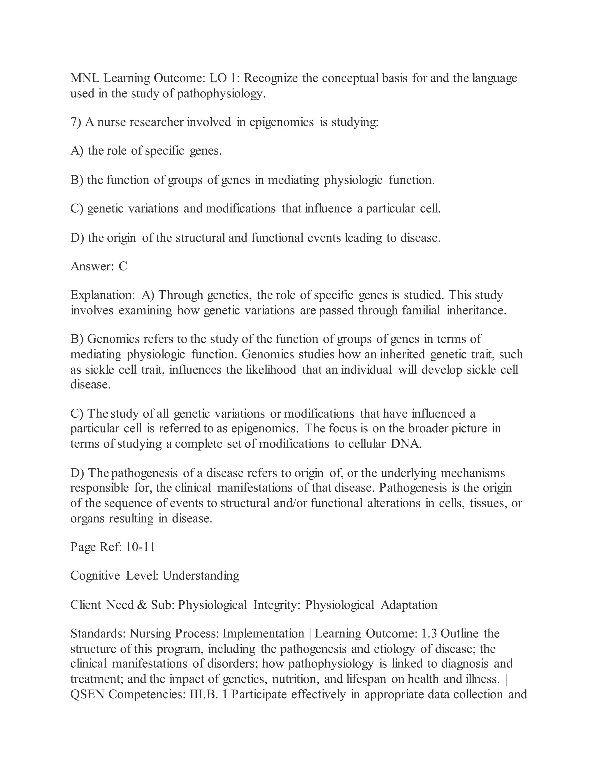 Test bank pathophysiology, concepts of human disease by matthew ...