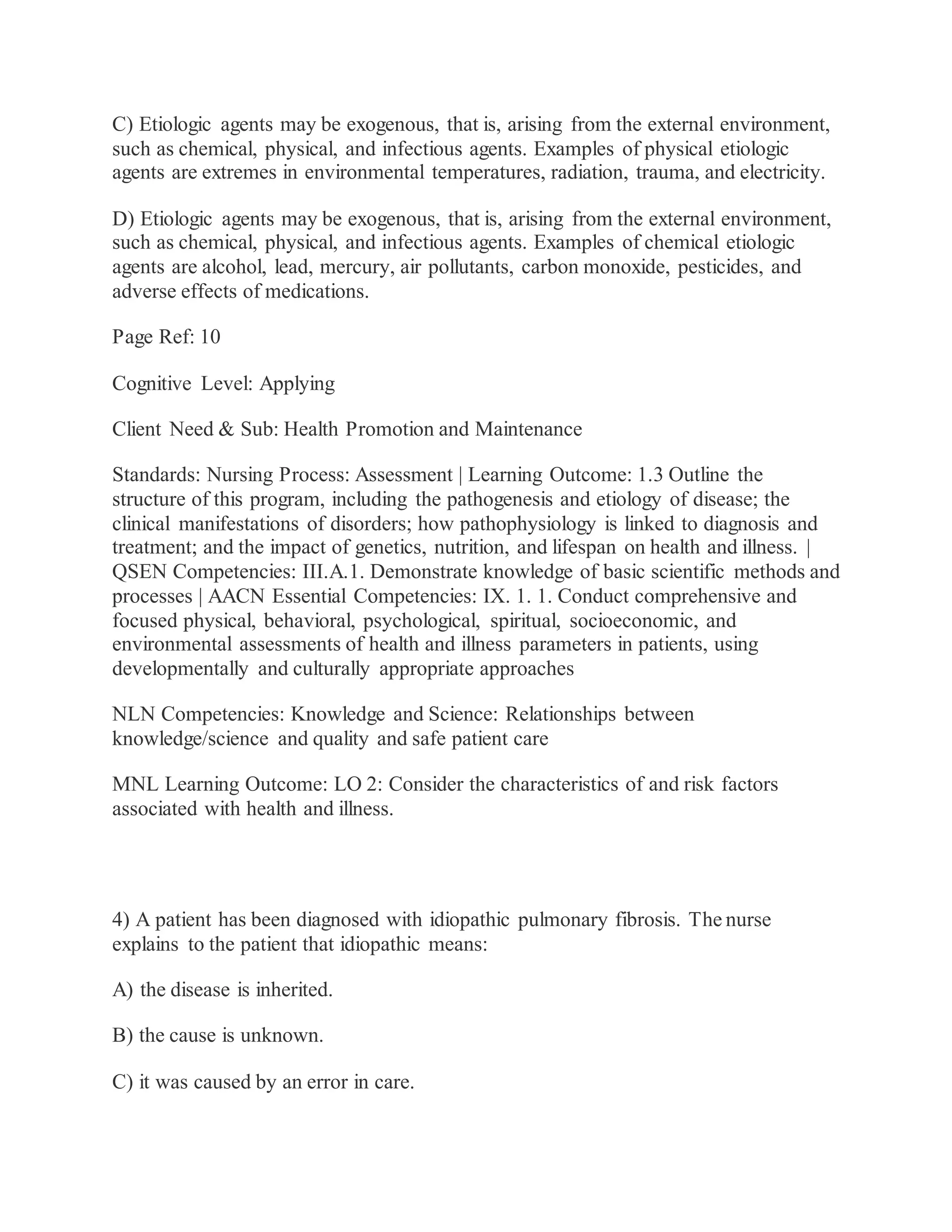 Test bank pathophysiology, concepts of human disease by matthew ...