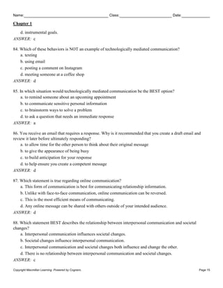 test bank Reflect & Relate, An Introduction to Interpersonal ...