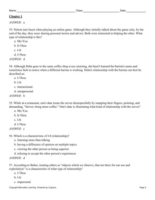 test bank Reflect & Relate, An Introduction to Interpersonal ...