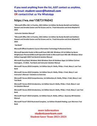 Test Banks and Solutions manual 2023-2024 Part9.ppt