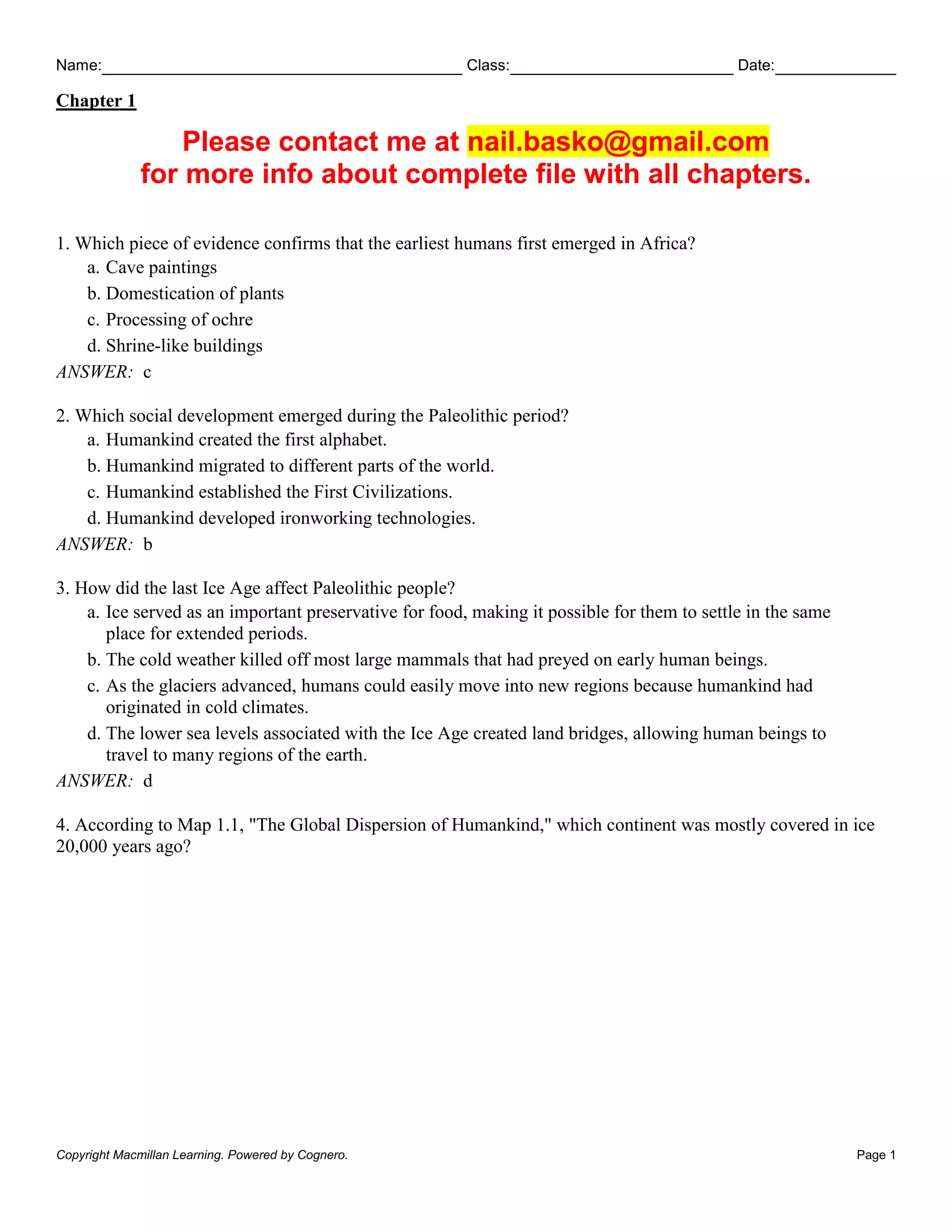 test bank Ways of the World A Brief Global History with Sources ...