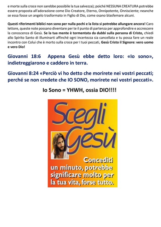 Test biblico ... Gesù è Dio? | PDF