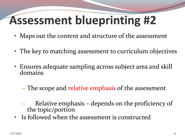 Test Blue Print (2).ppt | Educational Assessment | Education