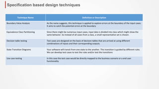 Test case design techniques | PPTX