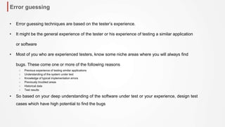 Test case design techniques | PPTX