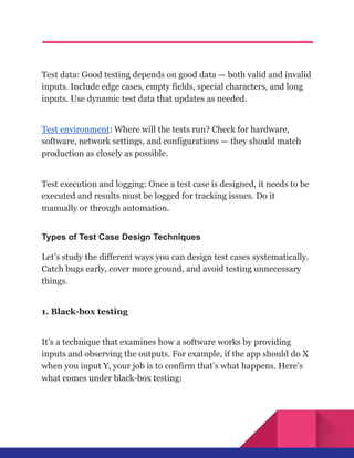 Test Case Design Techniques in Software Testing_ Elements, Types, and ...