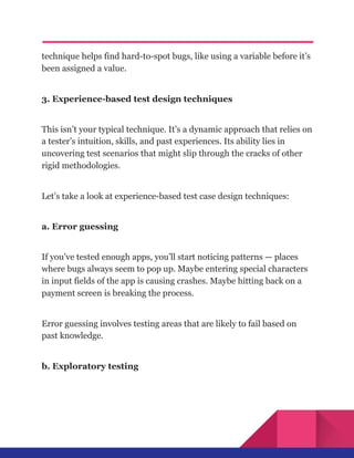 Test Case Design Techniques in Software Testing_ Elements, Types, and ...