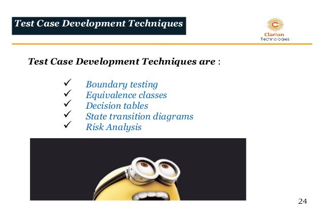 Test case development