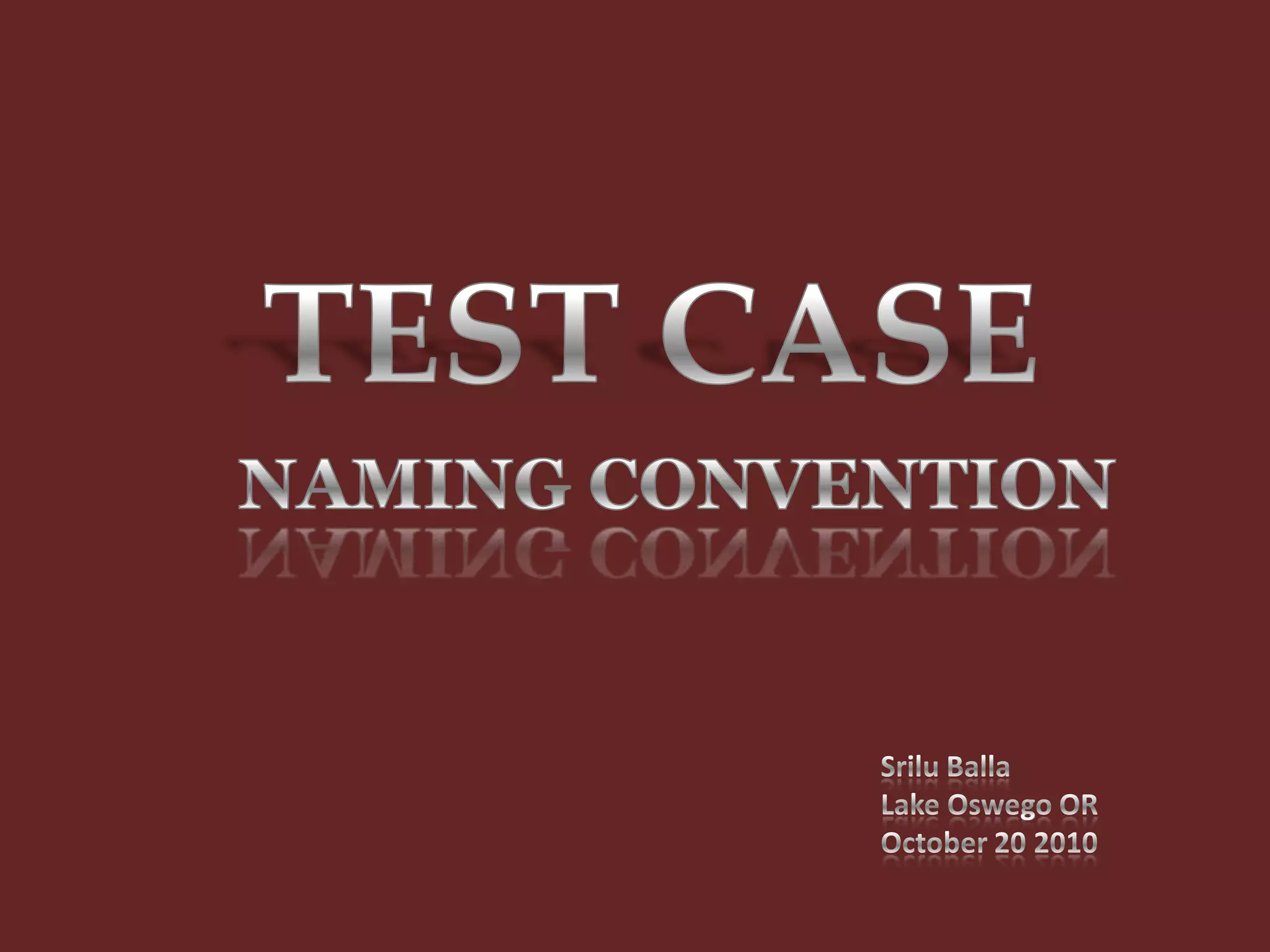 Test Case Naming 02 | PPTX