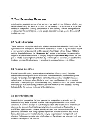 Login Page Test Scenarios for QA Engineers | PDF