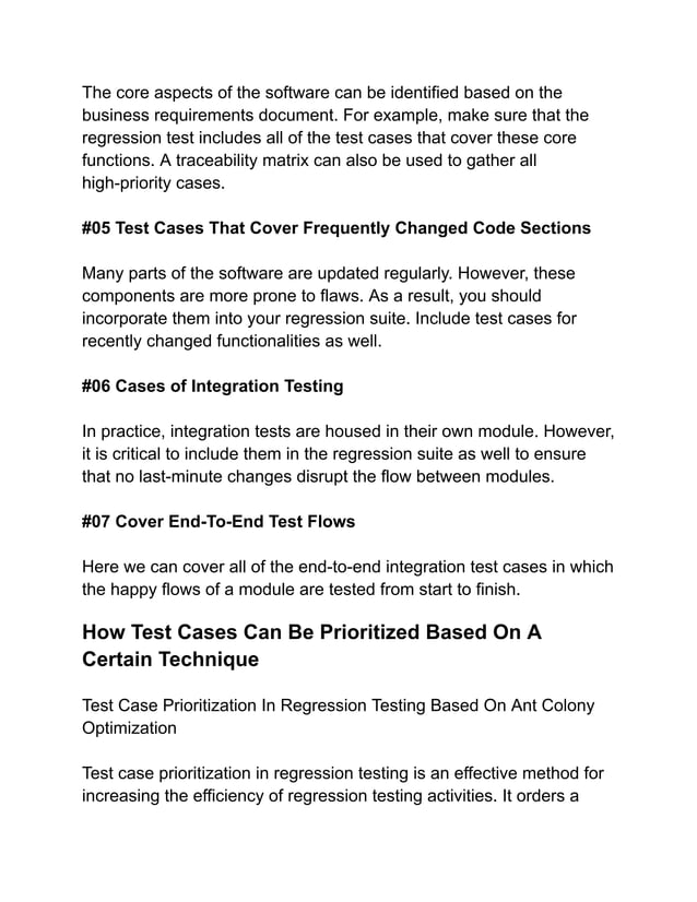 Test Cases Prioritization For Regression Testing [methods And Best