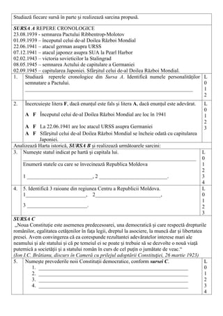 test CES Istorie.docx pentru clasa a 9-a | DOCX