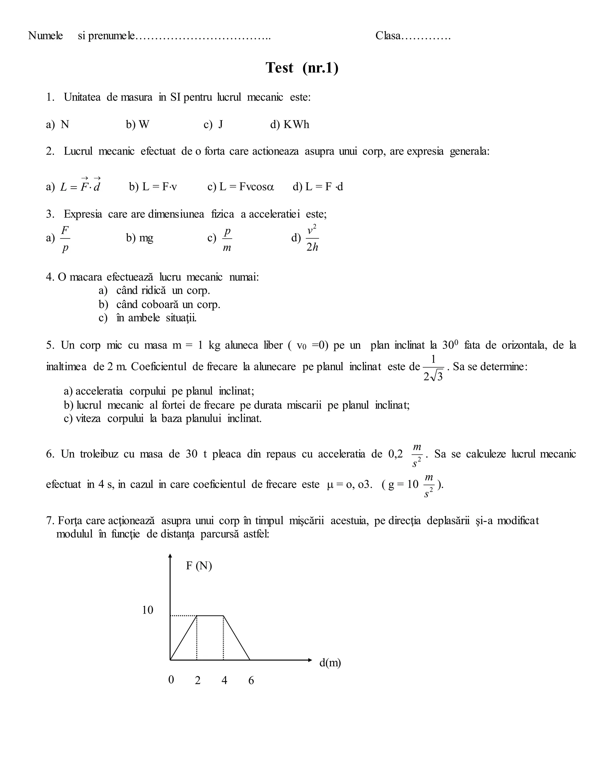 Test cls 9_lucru_mecanic | DOC