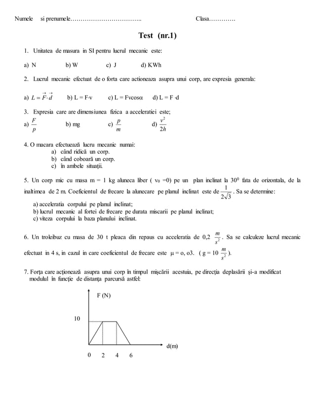 Test cls 9_lucru_mecanic | DOC
