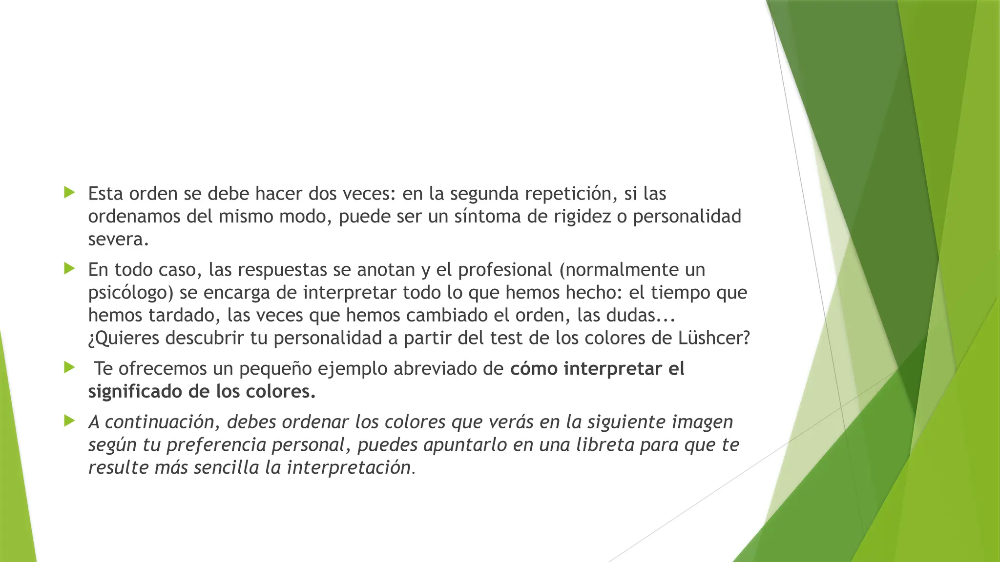 PRESENTACION ACERCA DE LA INTERPRETACION ADECUADA DEL TEST DE LOS ...