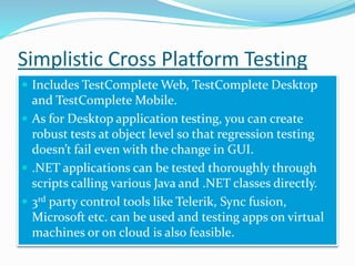 TestComplete – A Sophisticated Automated Testing Tool by SmartBear | PPTX