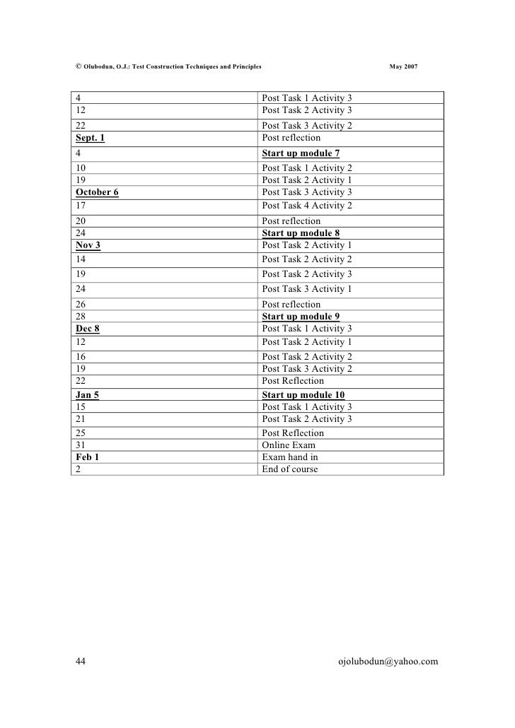 Principles And Techniques Of Test Construction Principles And Techniques Of Test Construction