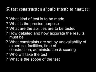 Test construction | PPTX
