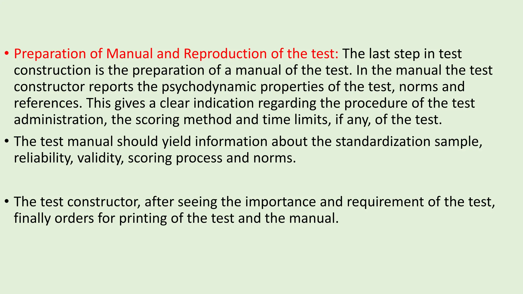 TEST CONSTRUCTION in Psychology to measure different traits | PPTX