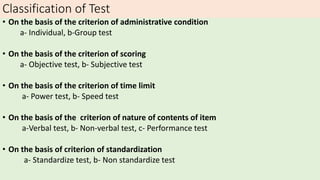 TEST CONSTRUCTION in Psychology to measure different traits | PPTX