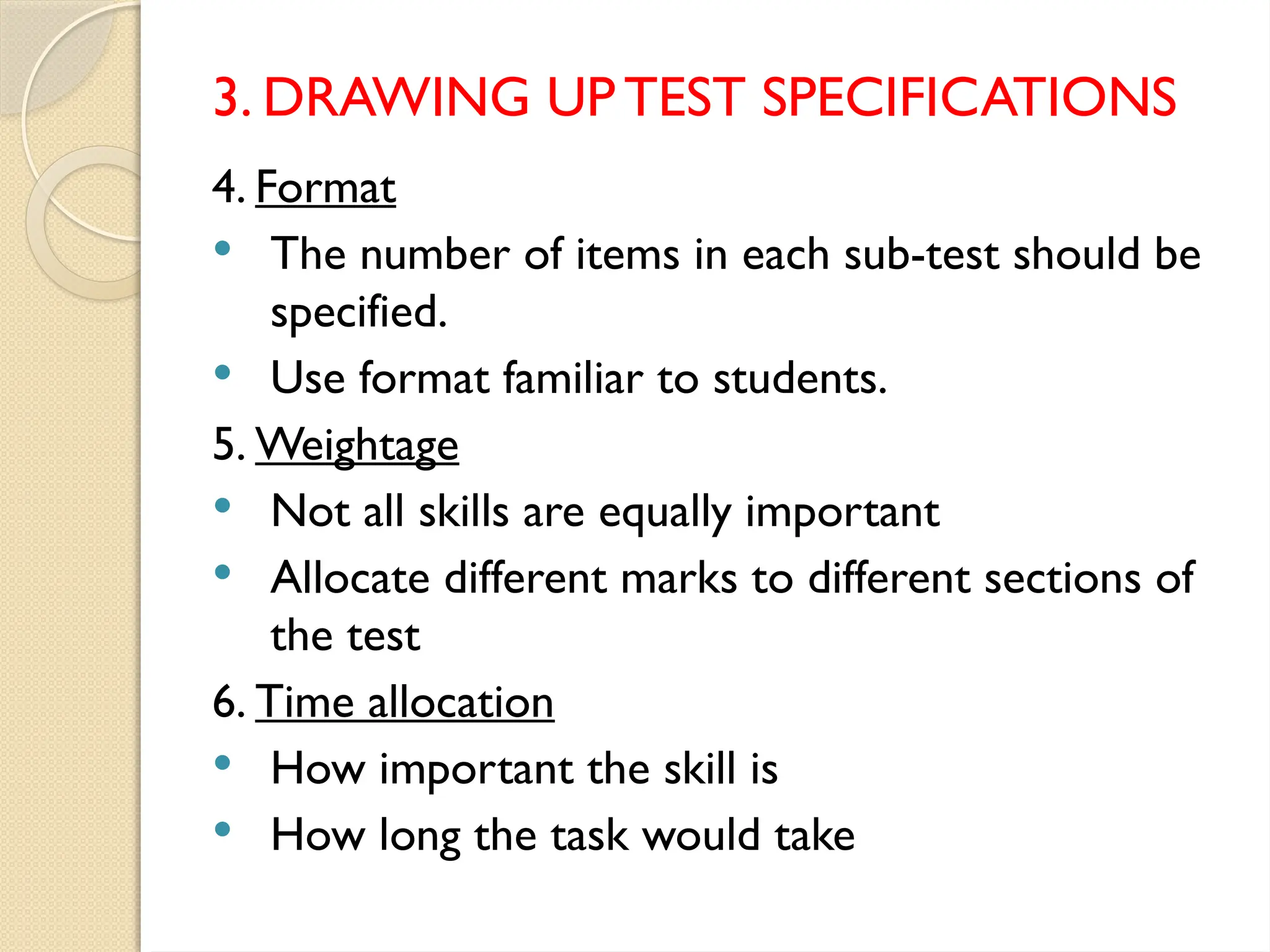 Test Construction, drawing up test Specifications. | PPTX