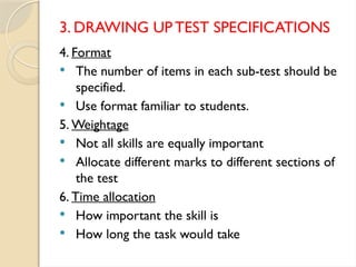 Test Construction, drawing up test Specifications. | PPTX ...