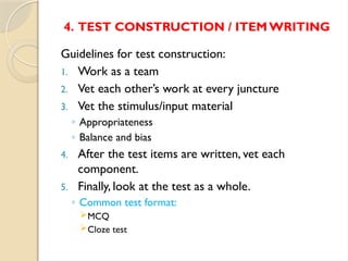 Test Construction, drawing up test Specifications. | PPTX