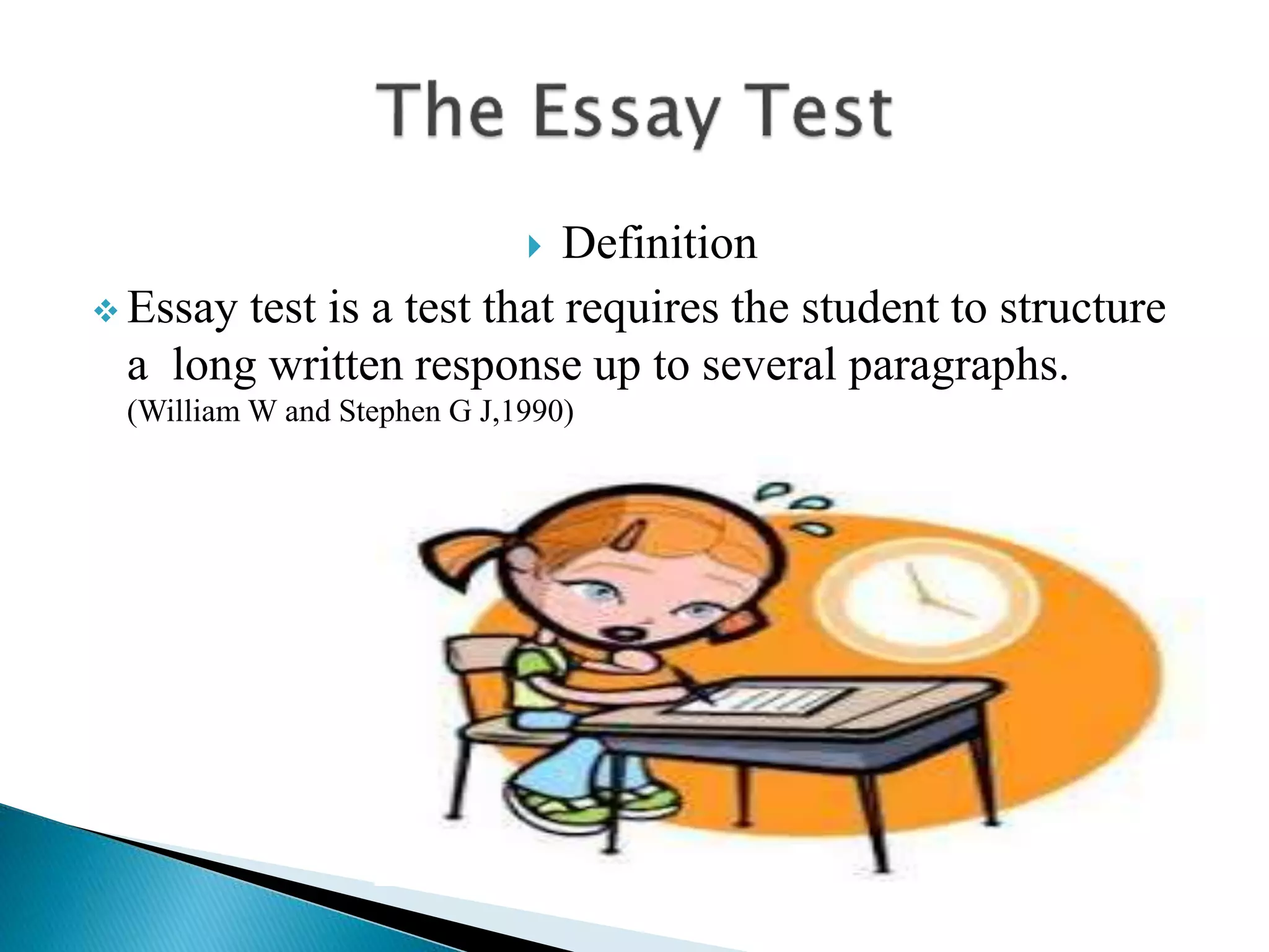 Test construction essay tests | PPTX