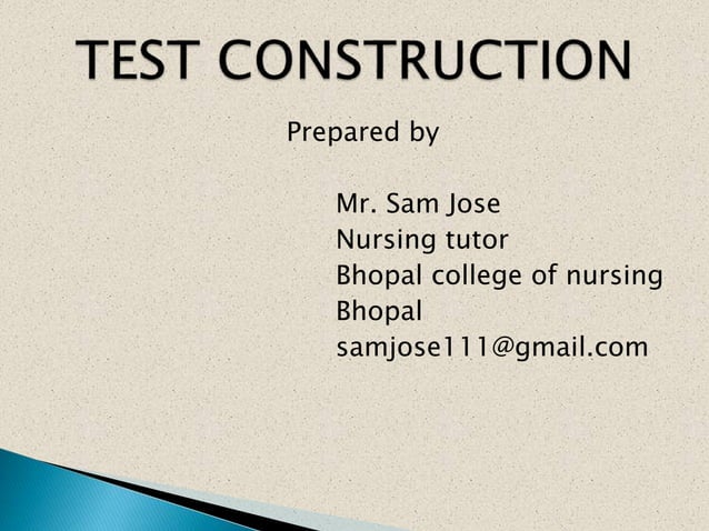 Test construction essay tests | PPTX | Standardized Testing ...