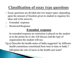 Test construction essay tests | PPTX