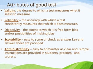 Comprehensive Guide to Classroom Assessment and Test Construction | PPTX